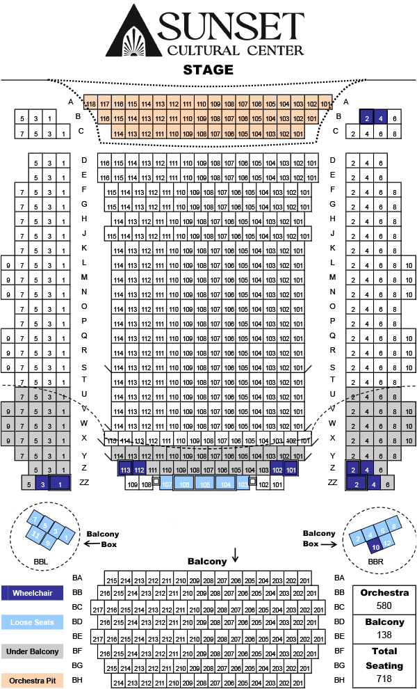 Seating Chart (Sunset Center, Carmel-by-the-Sea, California - The ...